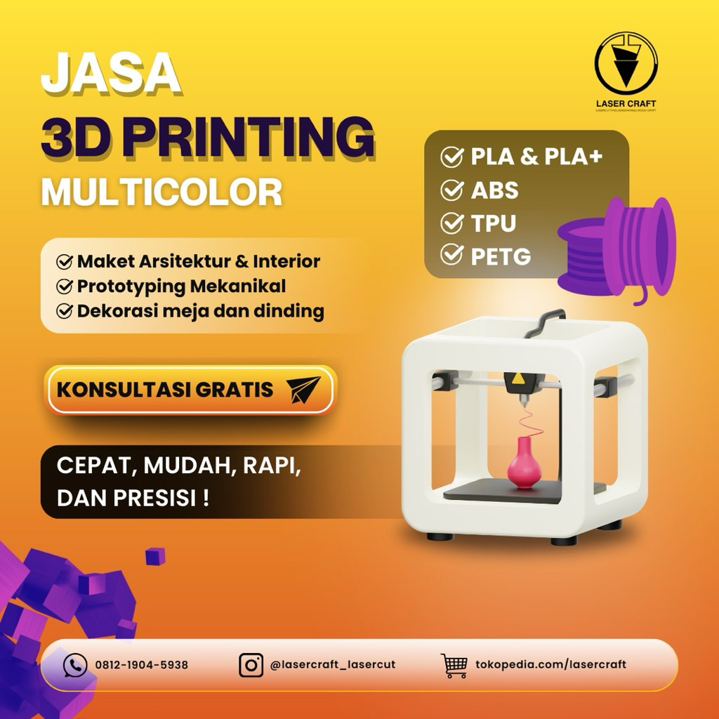 Jual Jasa Cetak 3D Print Cepat dan Murah / Cetak 3 Dimensi Custom Harga ...