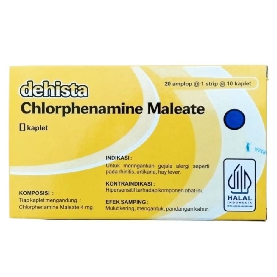 Jual DEHISTA - Chlorphenamine Maleate 4mg (200's /Dus) | Shopee Indonesia