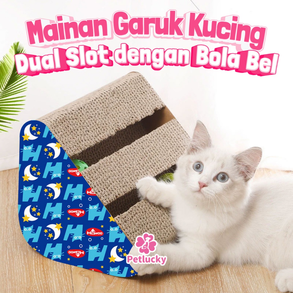 Jual PetLucky Triangle Scratcher with Ball Papan Garuk Cakar Kucing ...