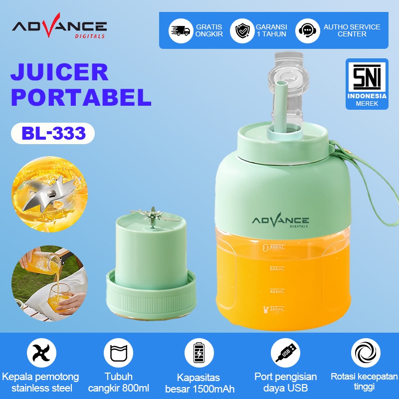 Jual ADVANCE Blender Portable BL - 333 / Blender 2in1 Botol Aesthetic ...