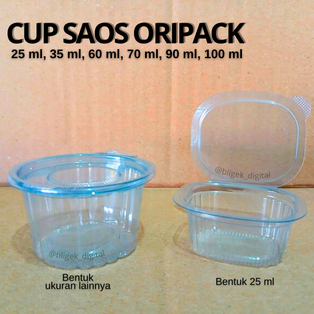 Jual Cup Saos / Cup jelly / Cup PET 25 ml, 35 ml, 60 ml, 70 ml, 90 ml ...