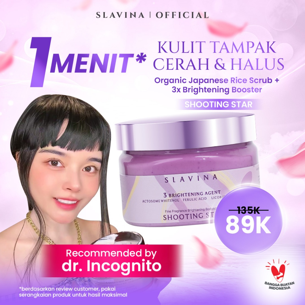 Jual SLAVINA Organic Rice Body Scrub Shooting Stars | lulur mengangkat ...