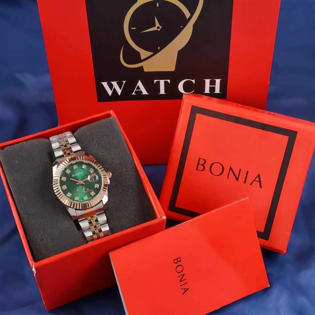 Jual Paket Box Exclusive Jam Tangan Bonia Wanita Bulat Grigi VA-659SAA ...