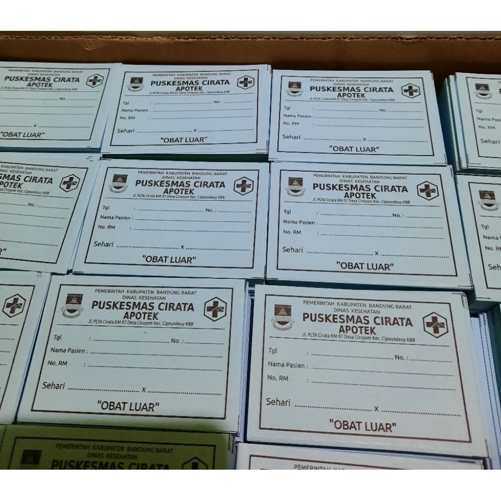 Jual Etiket / Label Obat Luar Bahan HVS Warna Biru | Shopee Indonesia