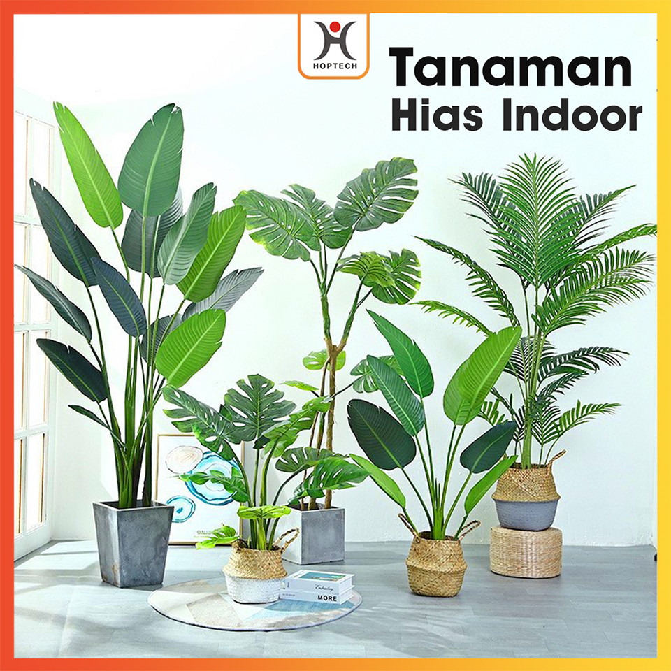 Jual Hoptech - Tanaman Artifisial Palsu 18 Cabang Daun Monstera Hijau ...
