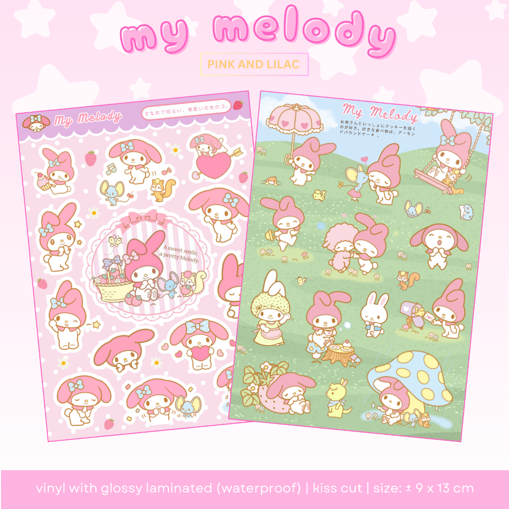 Jual My Melody Sticker Sheet | Deco Sticker Japan Waterproof | Shopee ...