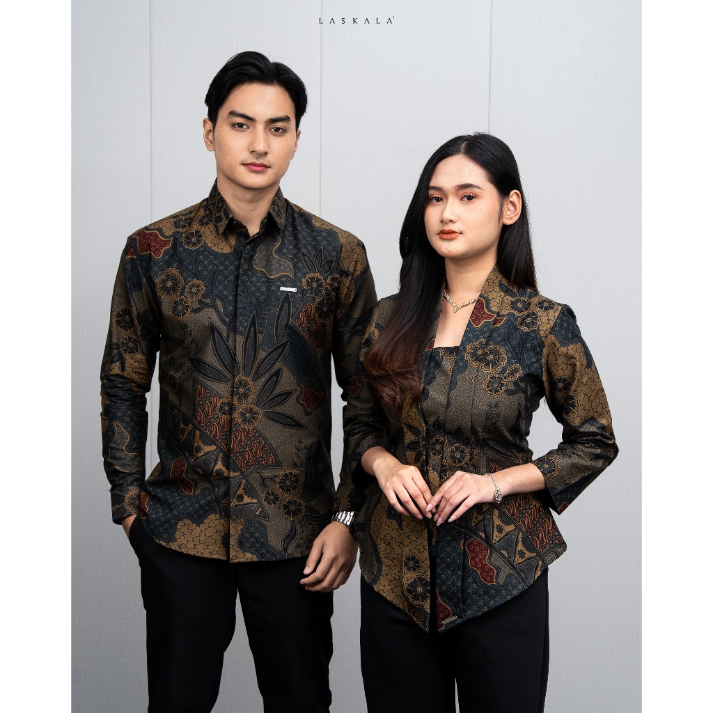 Jual Laskala Batik Premium Barsha Couple Set Batik Pria dan Kebaya Kutu ...