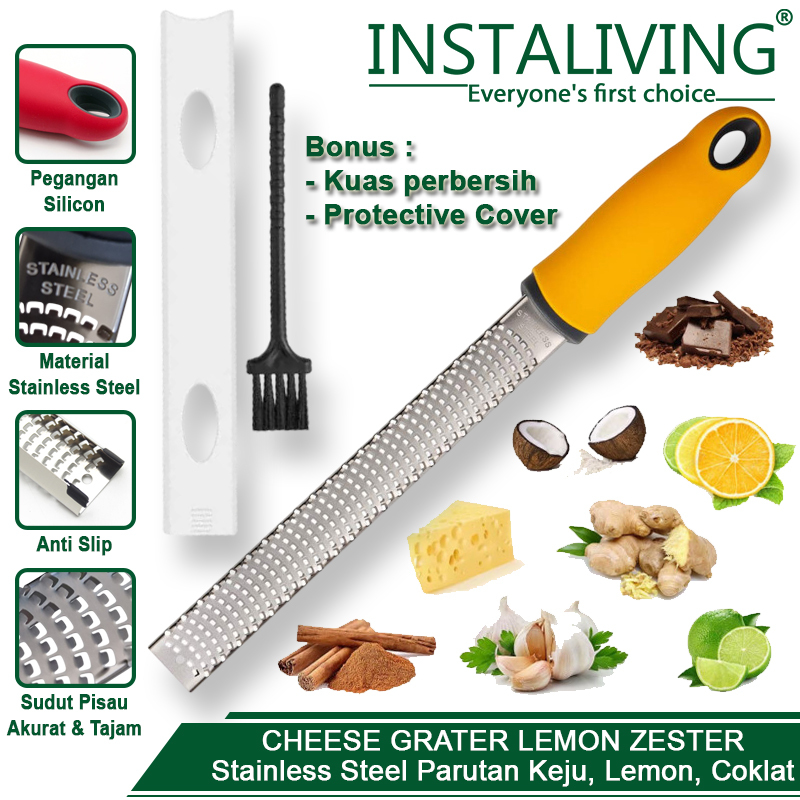 Jual INSTALIVING Alat Parut Grater Stainless Steel Parutan Lemon Zester ...