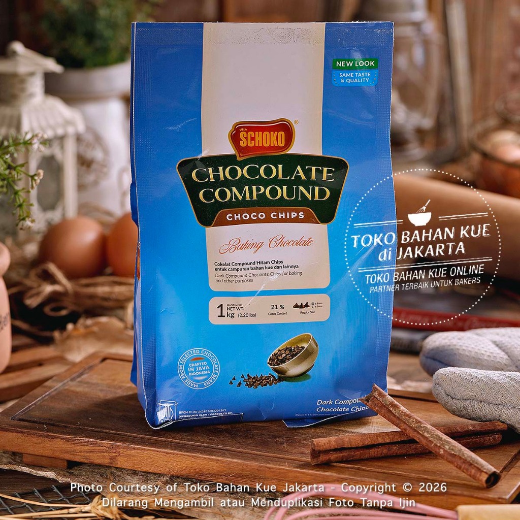 Jual Schoko Chocochips 1kg Dark Chocolate Compound Choco Chips Premium ...