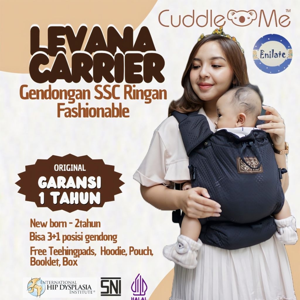 Jual Gendongan Bayi New Born CUDDLEME Levana Carrier 4 Posisi Gendongan ...