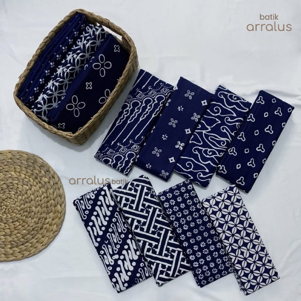 Jual Kain Batik Cap Original Series Biru Navy - Kain Bahan karun prima ...