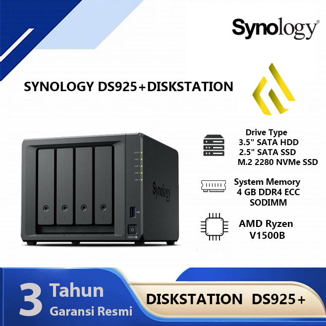 Jual Synology DiskStation DS925+ 4-Bay NAS Server Storage Cloud DS925 ...