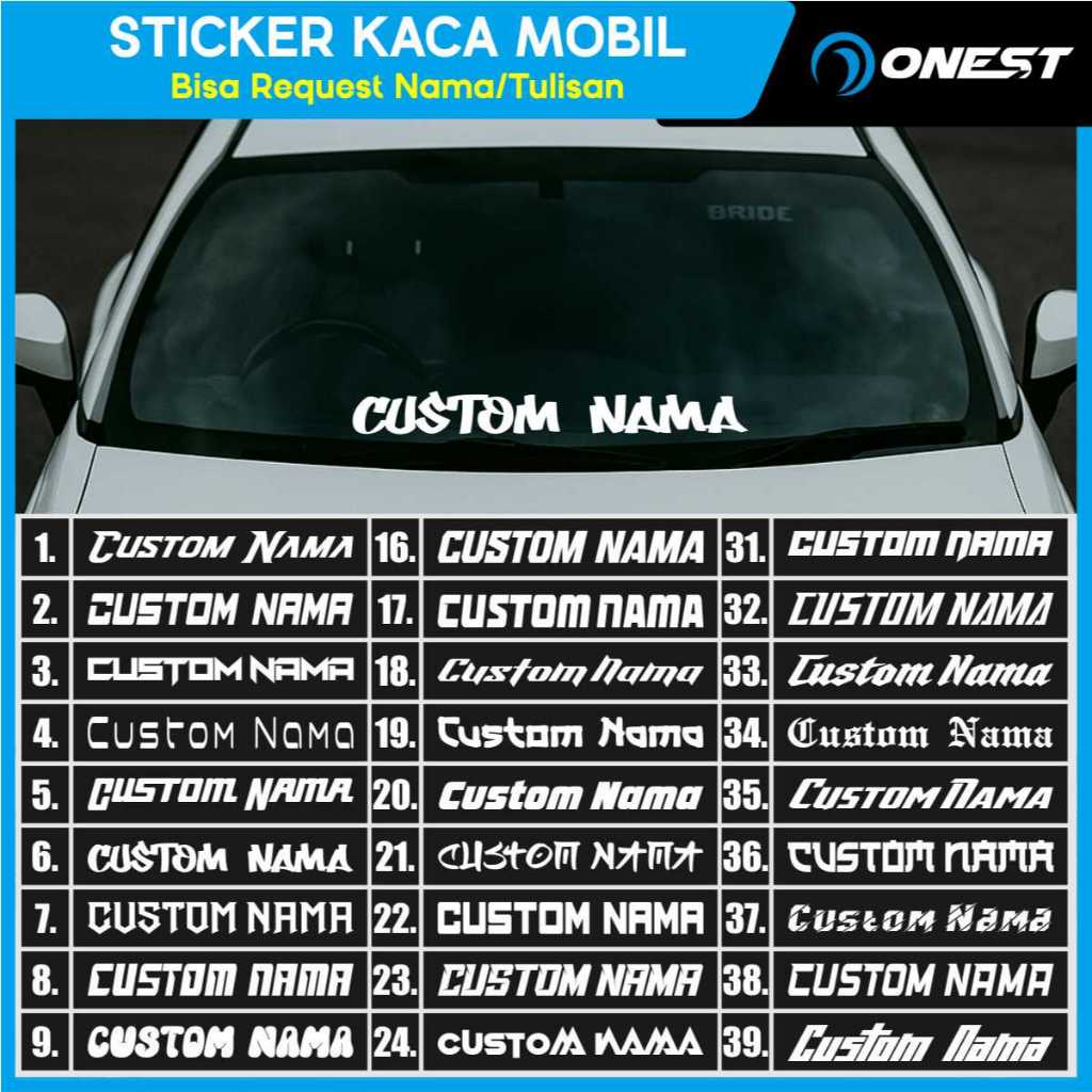 Jual Stiker Kaca Mobil Custom Nama Cutting Sticker | Shopee Indonesia