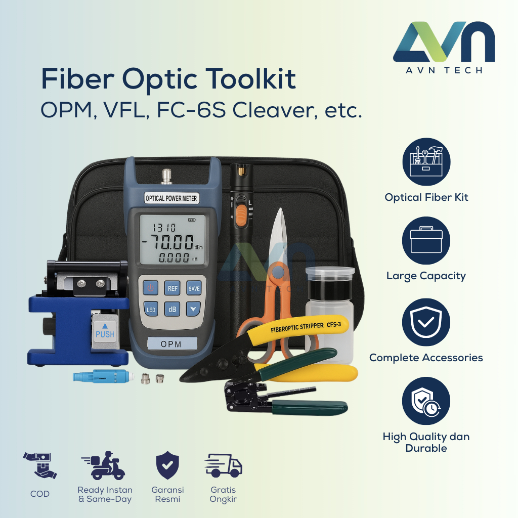Jual Optical Fiber Kit FTTH Tool Kit 1 Set Tool set Toolkit FO Fiber ...