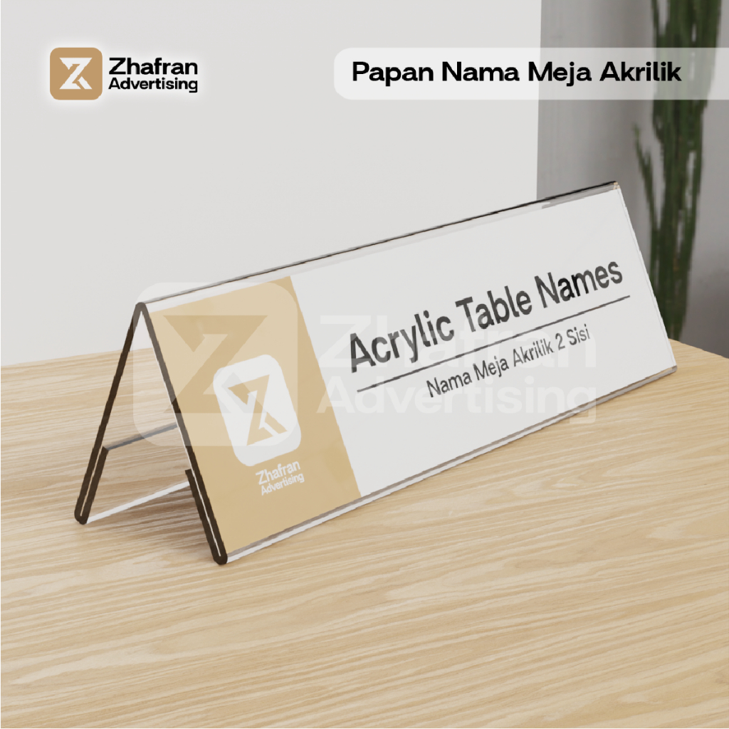 Jual Akrilik Papan Nama Meja / Name Tag Holder Type V / Acrylic Table ...