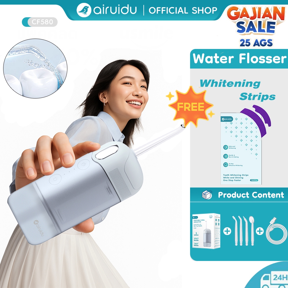 Jual Airuidu CF580 Water Floss Gigi Oral Irrigator Dental Water 200ML ...