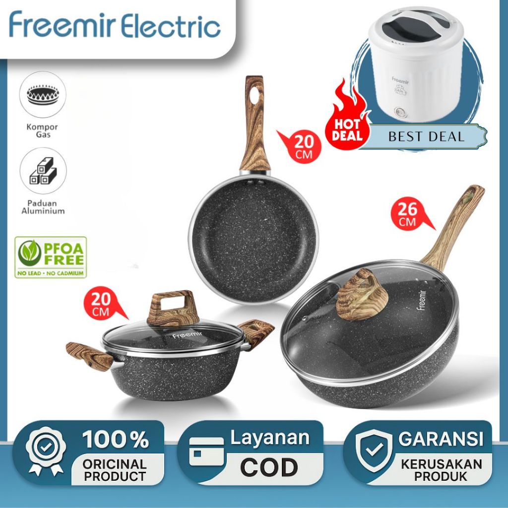 Jual freemir Wajan Anti Lengket Penggorengan Set Sultan FREE PANCI ...