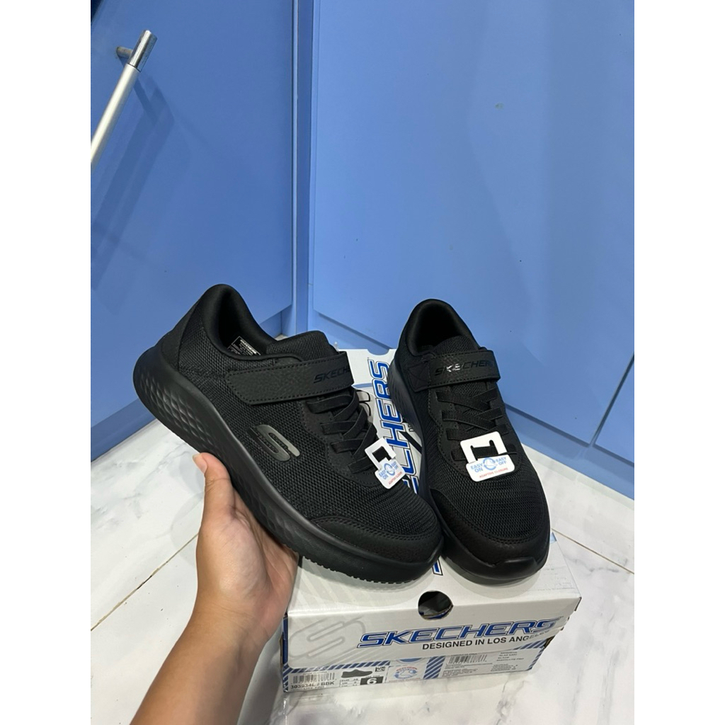 Jual Sepatu Skechers kids full black/ hitam full buat sekolah ukuran 32 ...