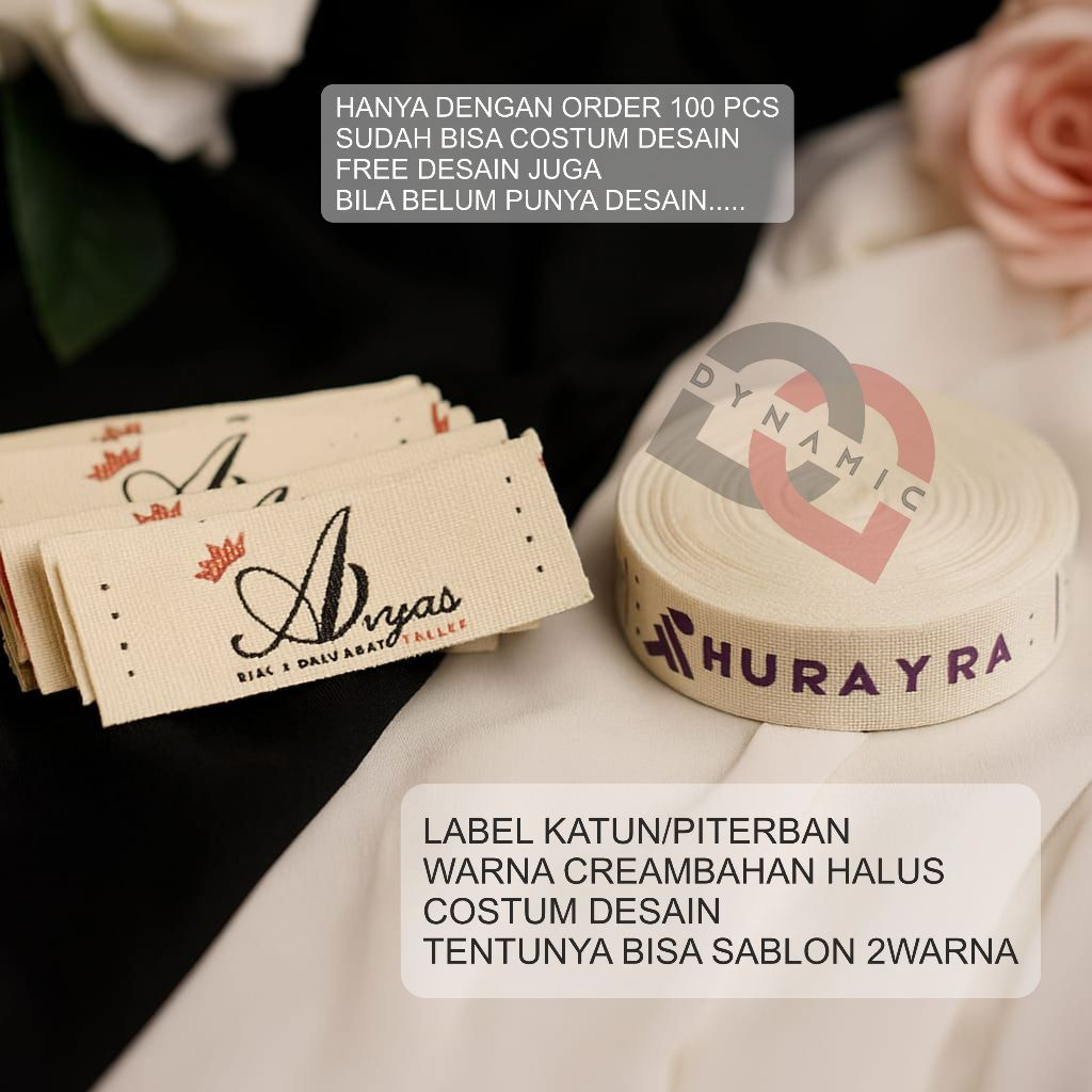 Jual label katun 100pcs | FREE DESAIN sesuai ke inginan Bahan katun ...