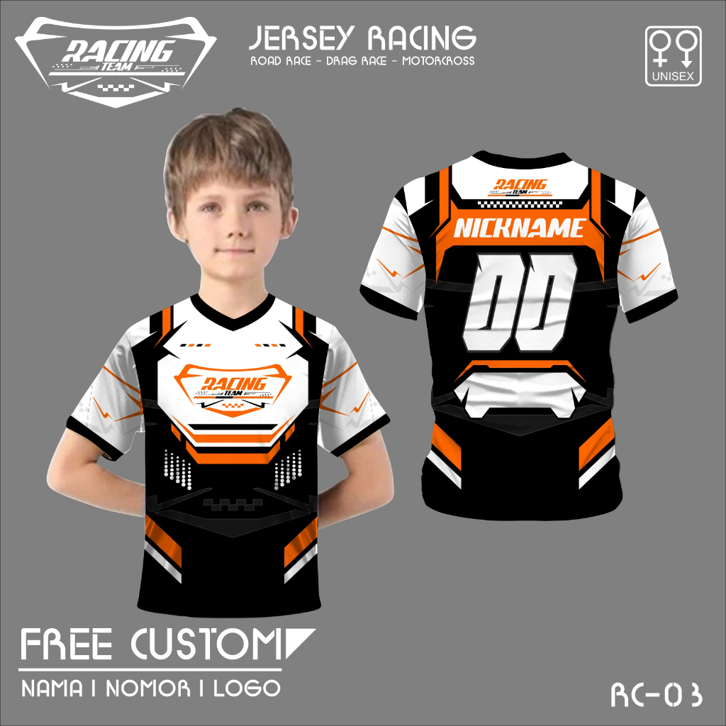 Jual Jersey racing anak kaos baju racing team free custom | Shopee ...