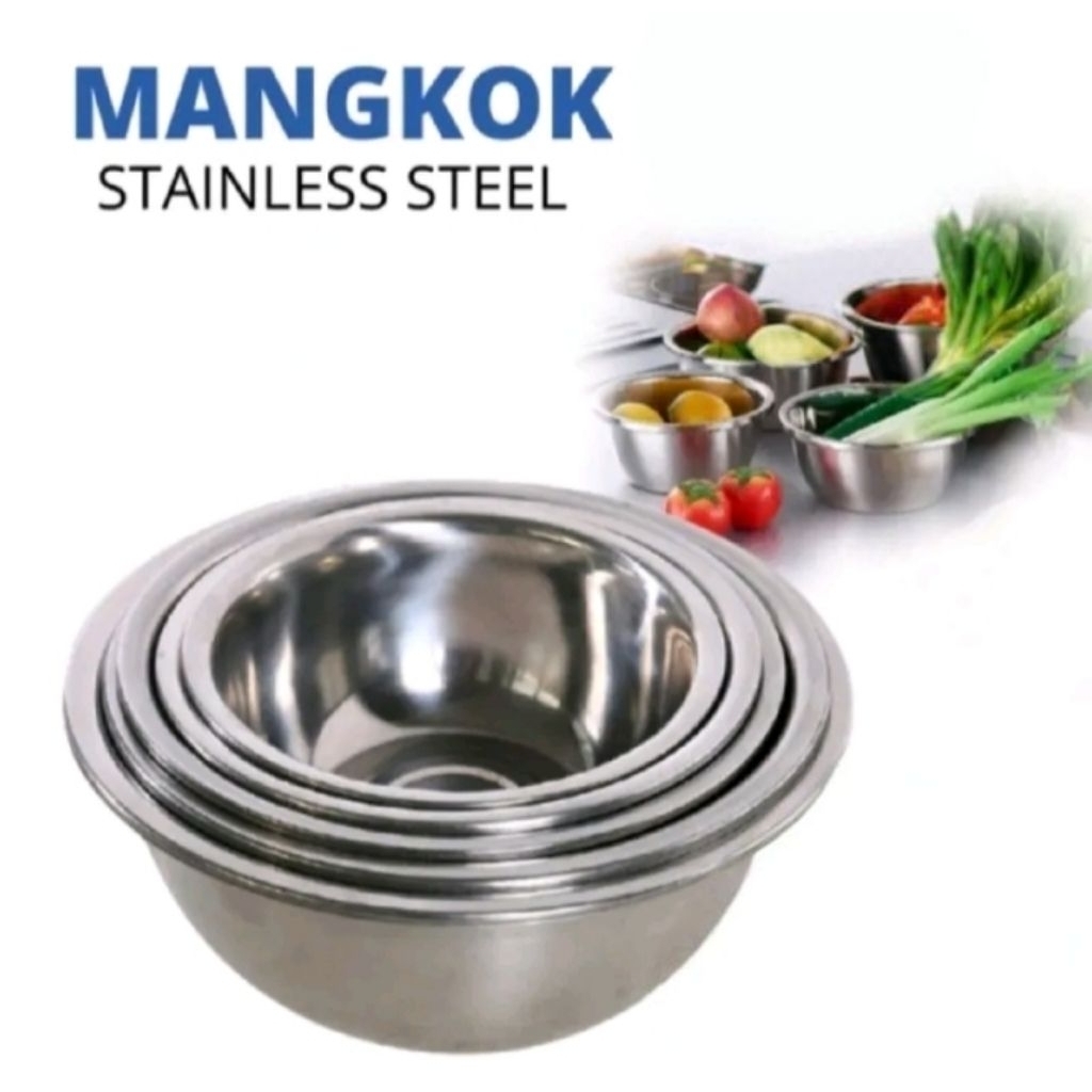 Jual Baskom stainless Steel Baskom Kobokan Mangkuk Kuah Ukuran 14,16,18 ...