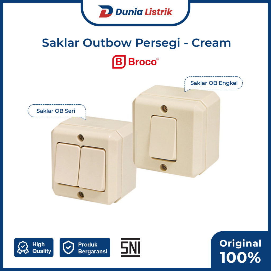 Jual Saklar OB (Opbow) Tempel Engkel 16210 & Seri 16220 Outbow Persegi ...