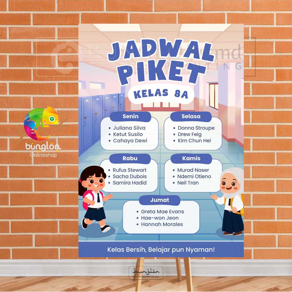 Jual Poster Jadwal Piket Kelas | Shopee Indonesia
