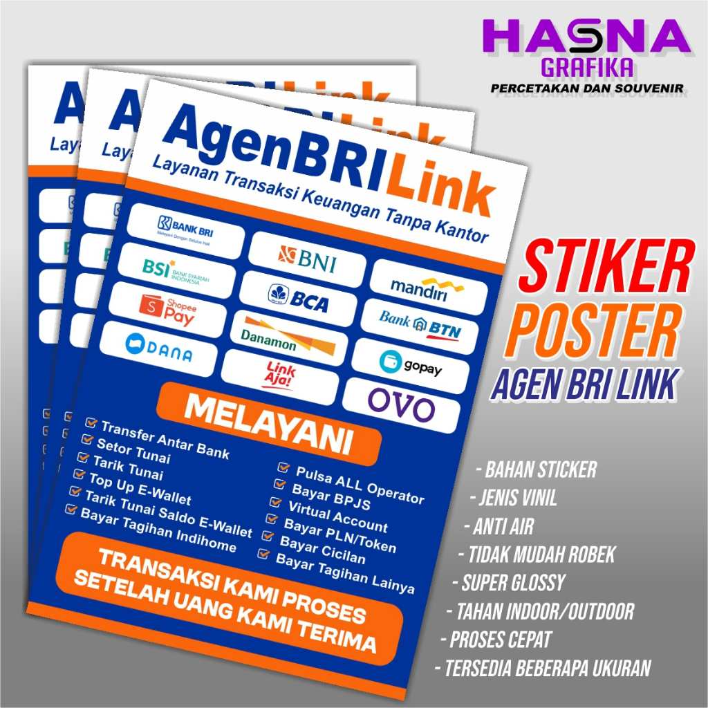 Jual STIKER VINYL ETALASE PENGUMUMAN BRILINK / STICKER BRILINK | Shopee ...