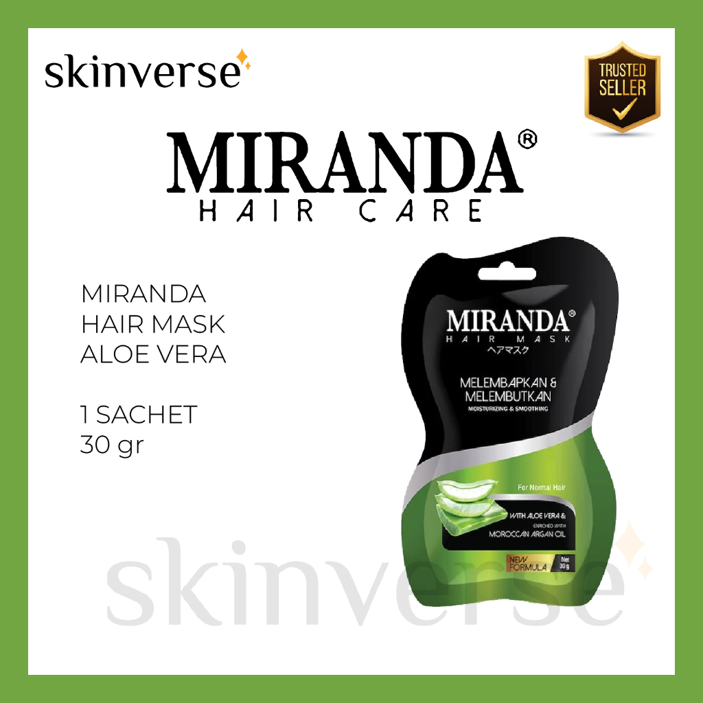 Jual MIRANDA HAIR MASK ALOEVERA (1 SACHET) 30 gr | Shopee Indonesia