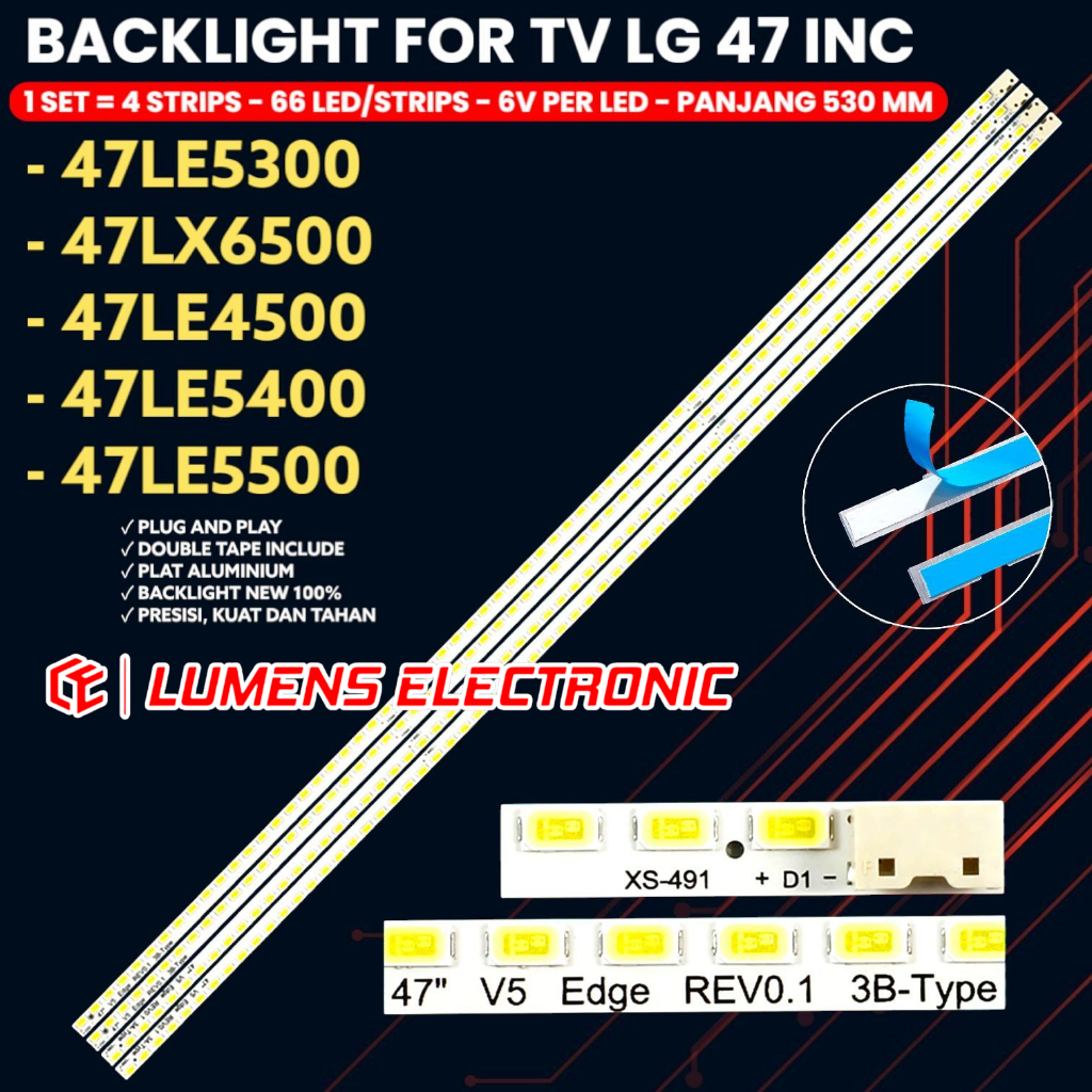 Jual BACKLIGHT TV LED LG 47 INCH 47LE4500 47LE5300 47LE5400 47LE5400 ...