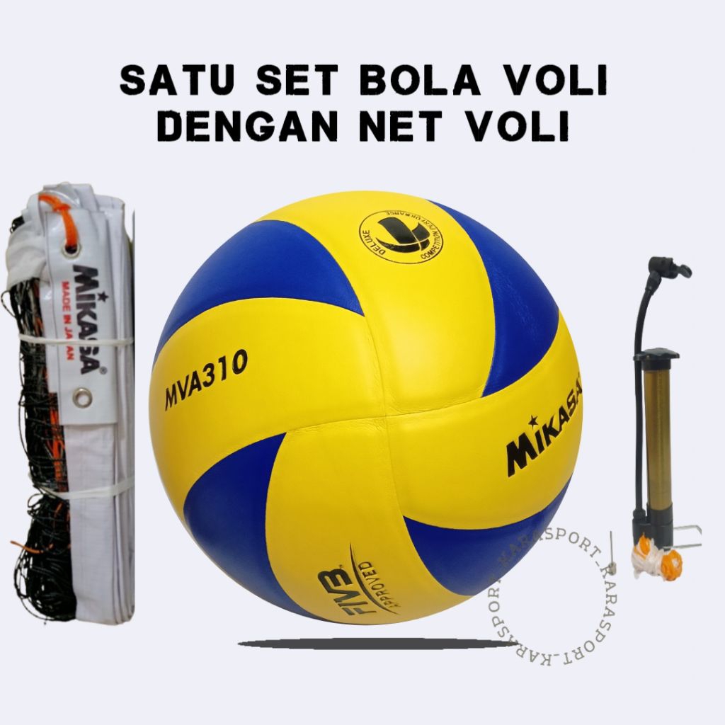 Jual Satu Set Bola Voli Mikasa MVA 310 Dengan Net Voli Mikasa bola voli ...