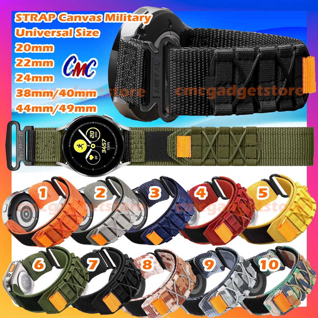 Jual Strap Smartwatch CANVAS MILITARY STURDY CMC Outdoor Rugged Nylon ...