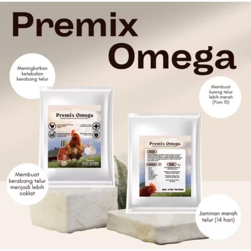 Jual Premix Omega 500g, Membuat Kuning Telur Lebih Merah,Meningkatkan ...