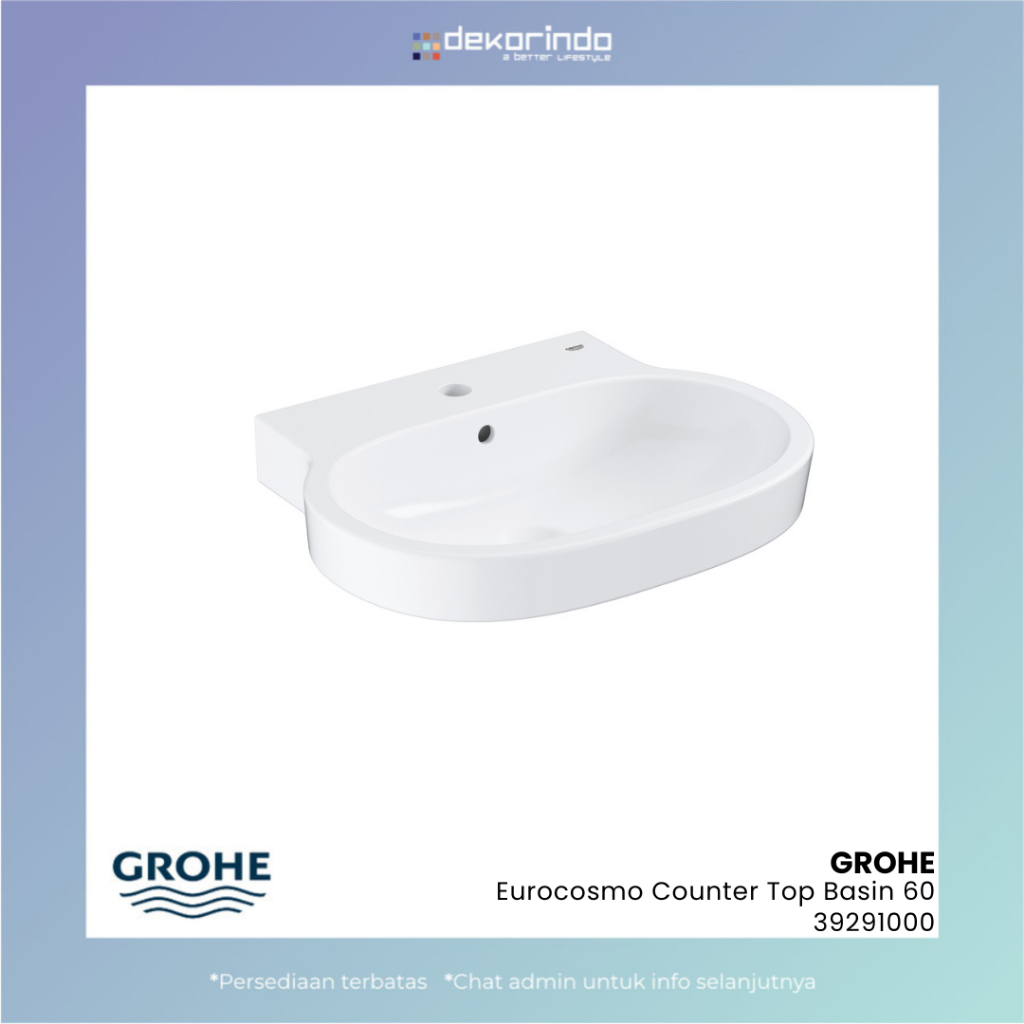 Jual GROHE - WASTAFEL EUROCOSMO COUNTERTOP BASIN 60 - 39291000 | Shopee ...