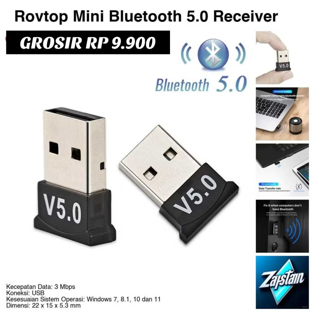 Jual Usb Bluetooth Adaptor 5.0 / USB BLUETOOTH V5.0 Bluetooth Usb ...