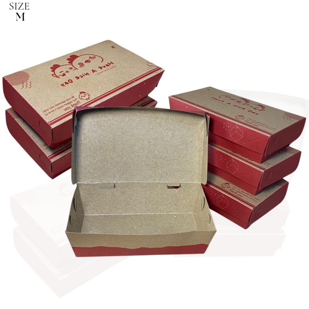 Jual Paper Lunch Box Size S M L ( Kraft isi 50pcs) Kraft Laminasi Dus ...