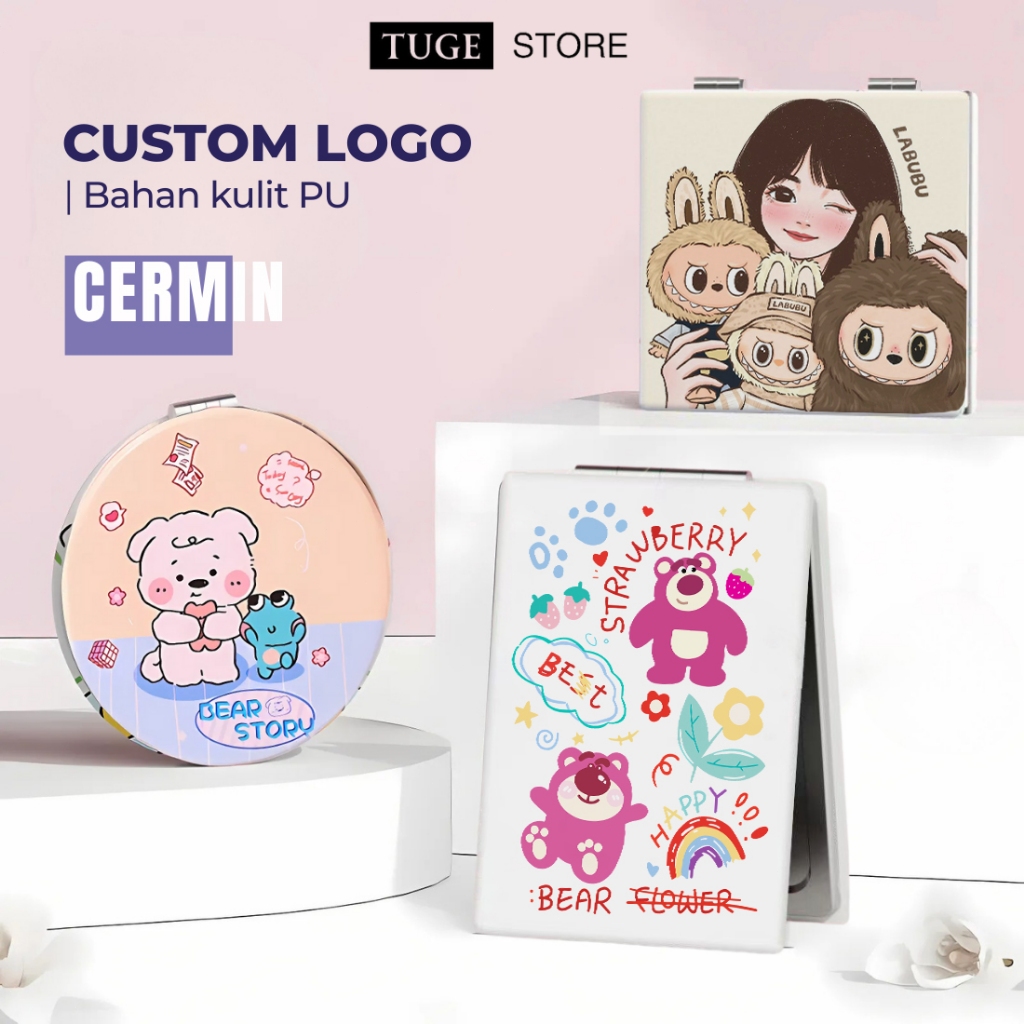 Jual TUGE Cermin Lipat Custom Kaca Make Up Portable Mirror Cermin Rias ...