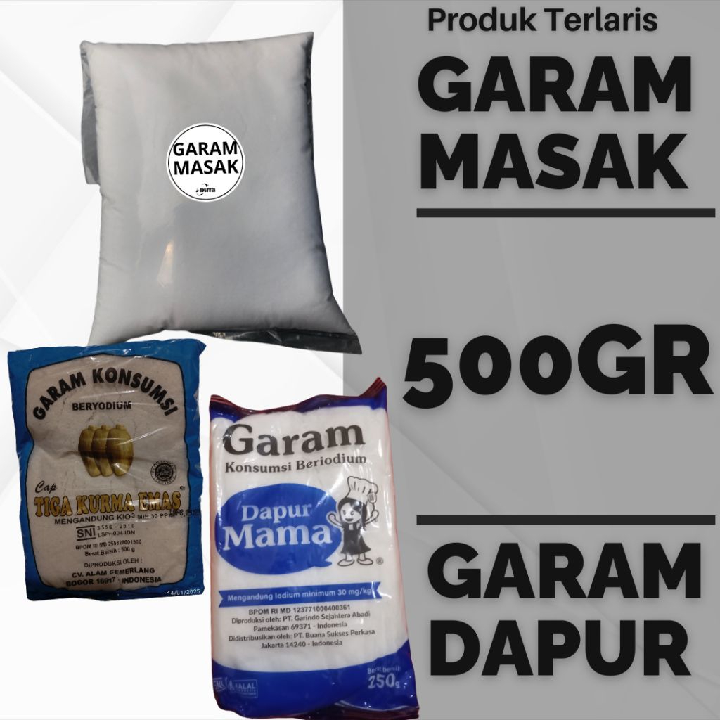 Jual GARAM DAPUR 500GR - GARAM MASAK 500GR - GARAM - GARAM NON IODIUM ...