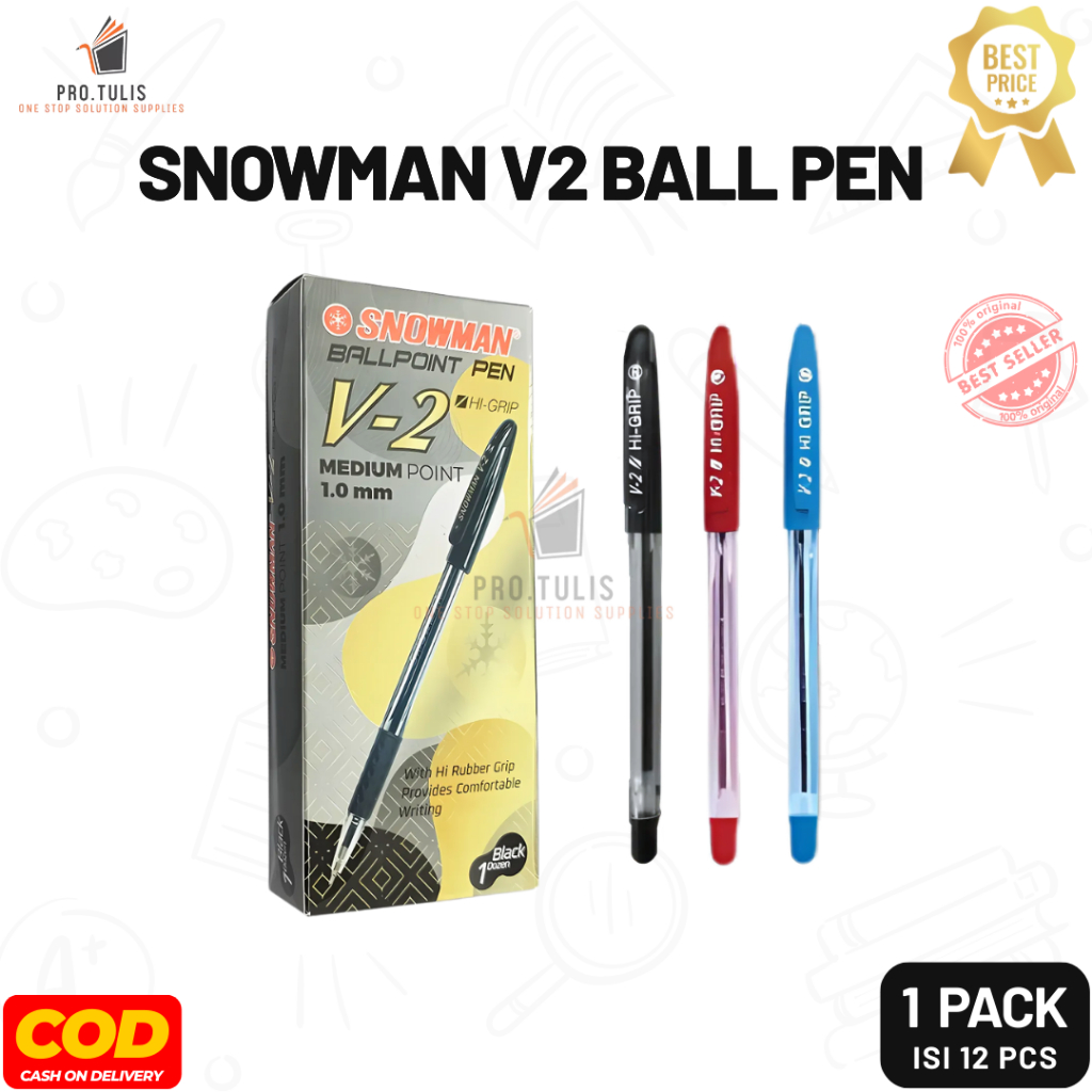 Jual (1 Pack) Pulpen SNOWMAN V2 1,0mm Bolpoin Gel Ink Pen | Shopee ...