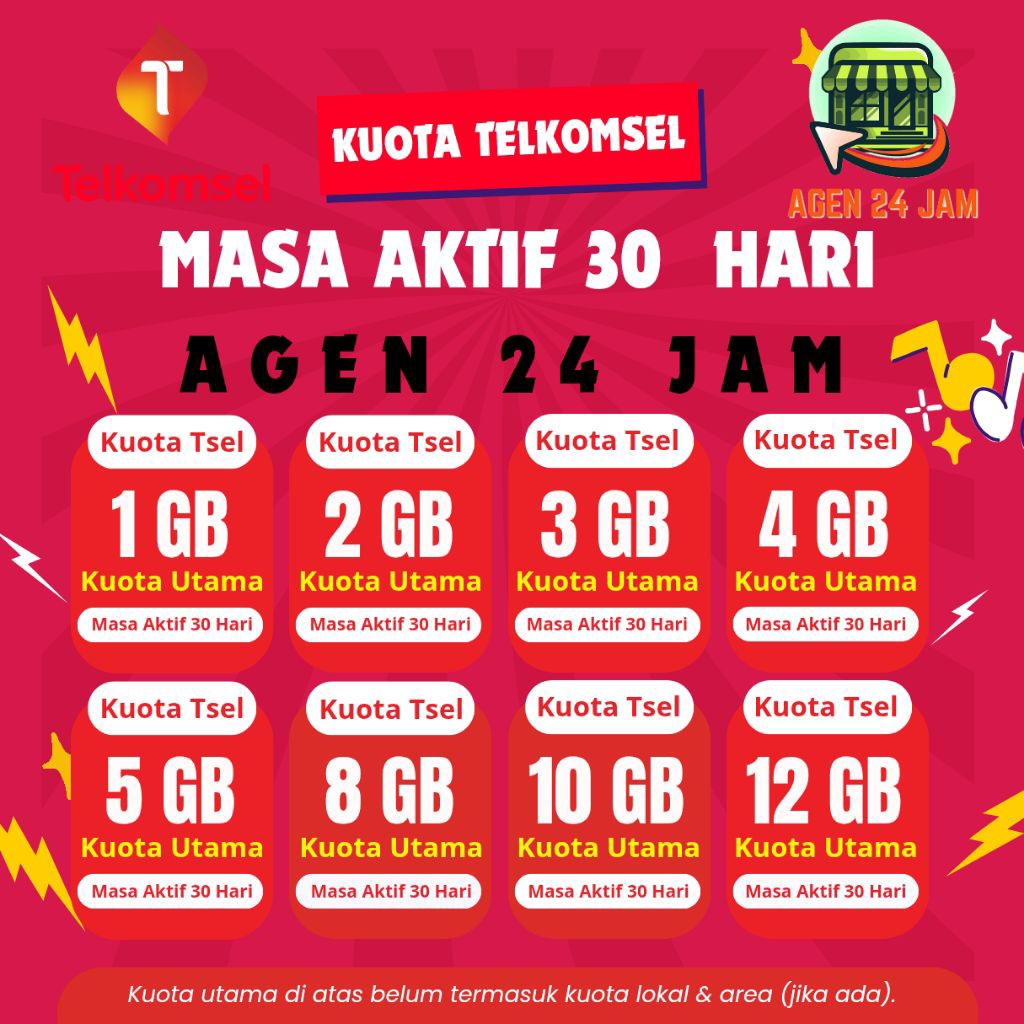 Jual PAKET DATA TELKOMSEL EKSKLUSIF NASIONAL MASA AKTIF 30 HARI | KUOTA INTERNET TELKOMSEL ...