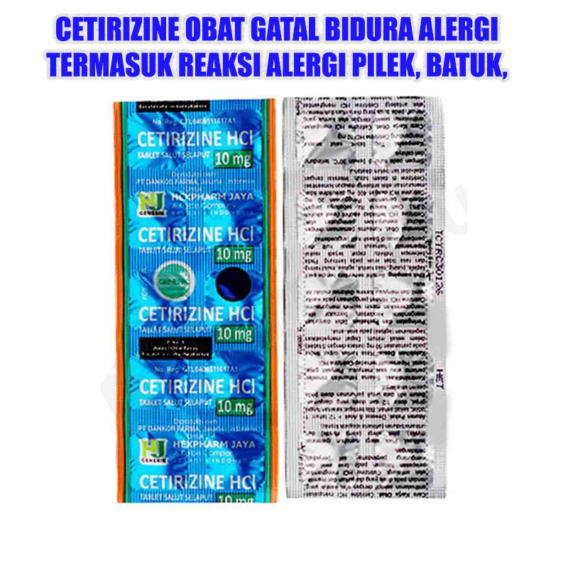Jual Cetirisine Hexpharm Biru 10 mg 10 Tablet - Obat Gatal Alergi ...