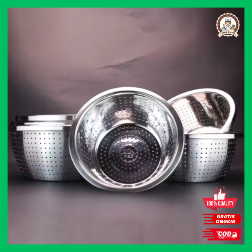 Jual Dapur Prima - Baskom Bolong Stainless | Saringan Beras Sayur ...