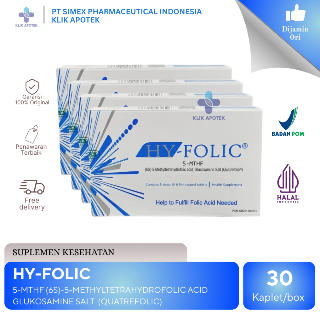 Jual Hy-folic asam folat 5mthf 4box @5strip | Suplemen Ibu Hamil ...