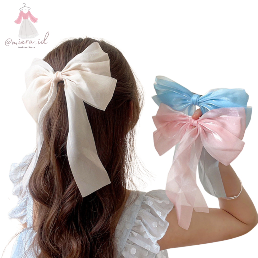 Jual AMIERA - JR562 Jepit Rambut Pita Panjang Wanita Bahan Organza ...