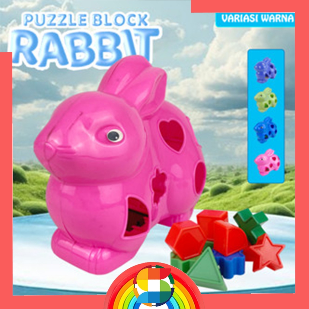 Jual Mainan Edukasi Anak Puzzle Block Kelinci/Mainan Block Kelinci 1670 ...