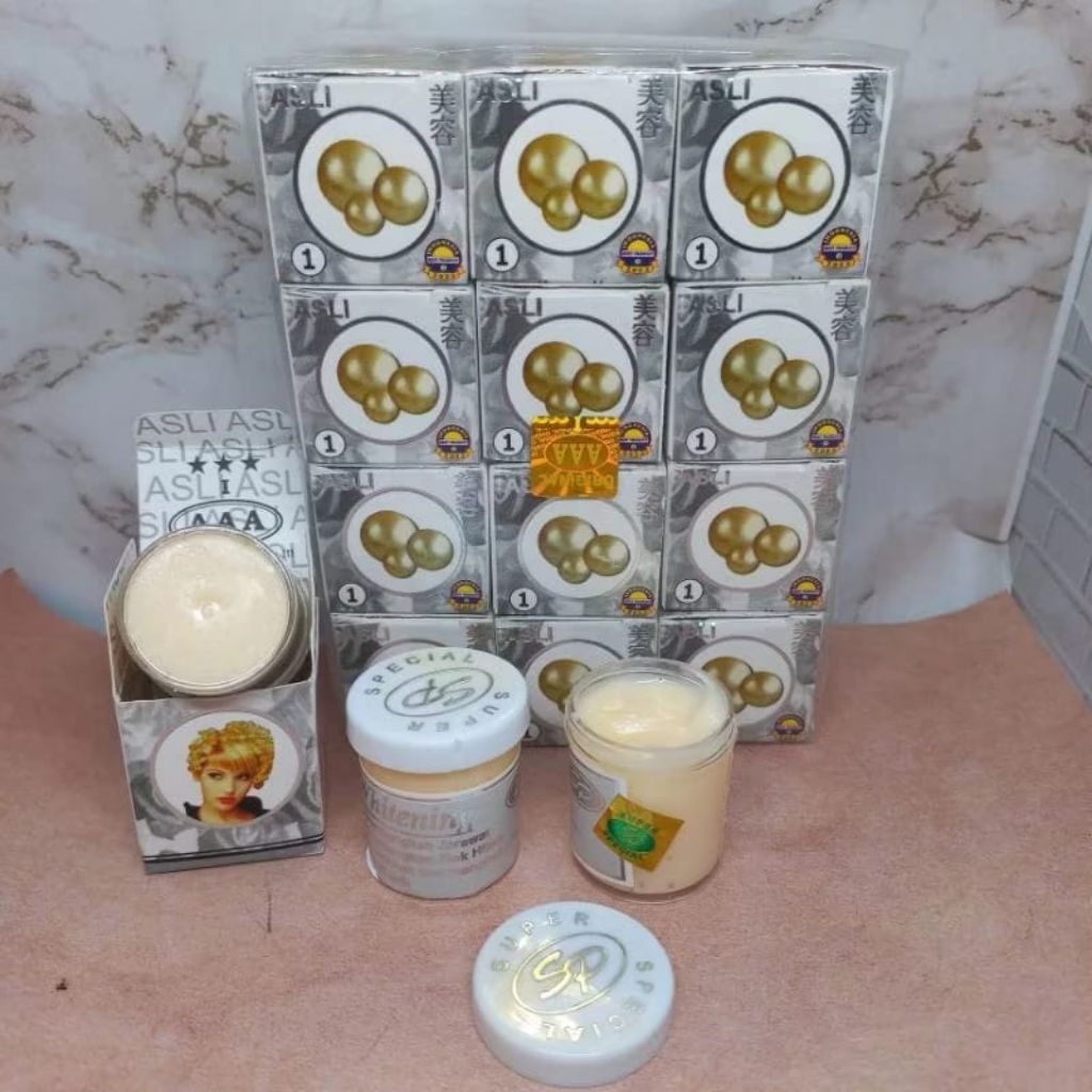 Jual (lusinan) cream mutiara putih sp kemasan plastik | Shopee Indonesia