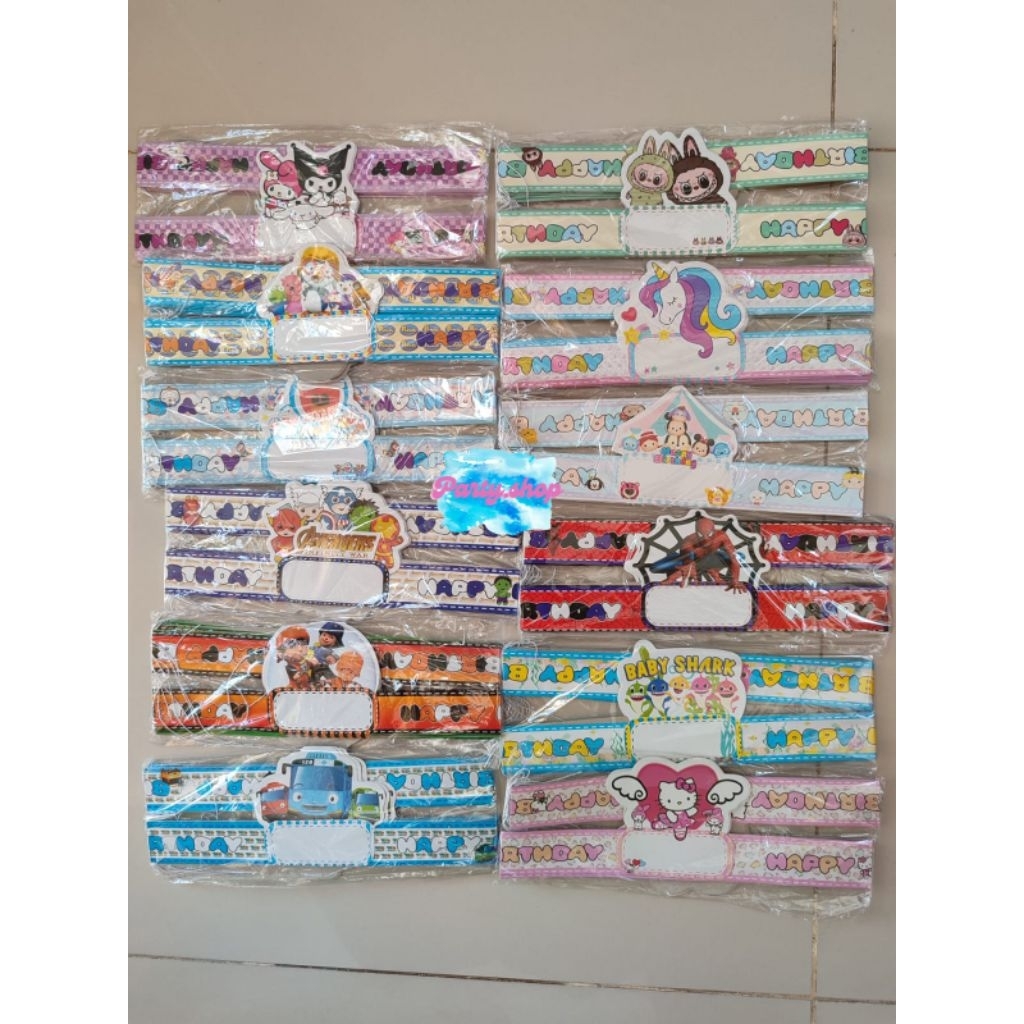 Jual All Variasi Topi Lingkar Ulang Tahun Anak Karakter / Topi Pesta ...