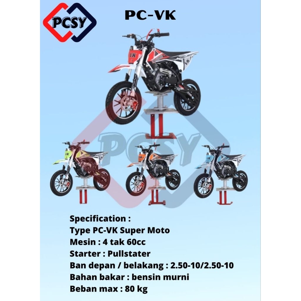 Jual Motor Mini Trail PC MOTO PCVK Trail Pad 50cc PC Moto 4tak | Shopee Indonesia
