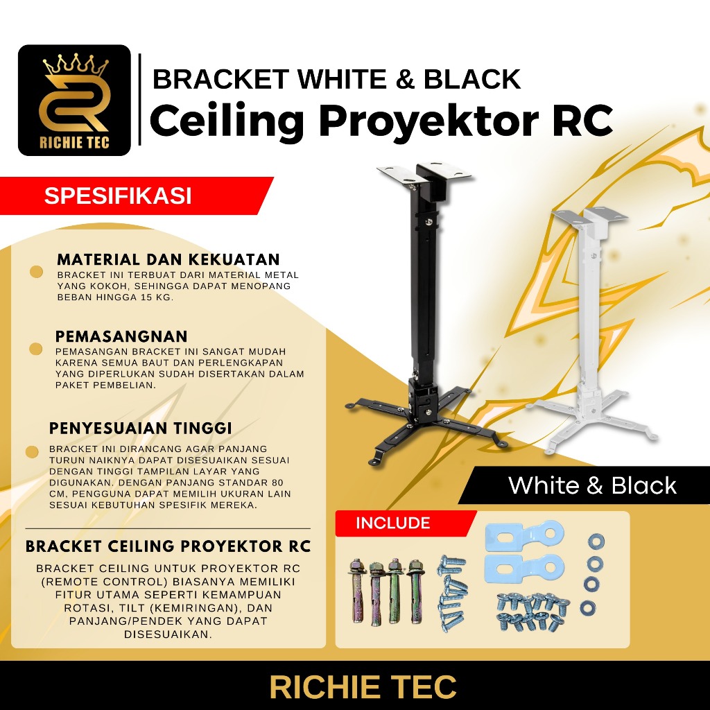 Jual Bracket Proyektor Gantung Universal Projector Braket Wall Ceiling ...