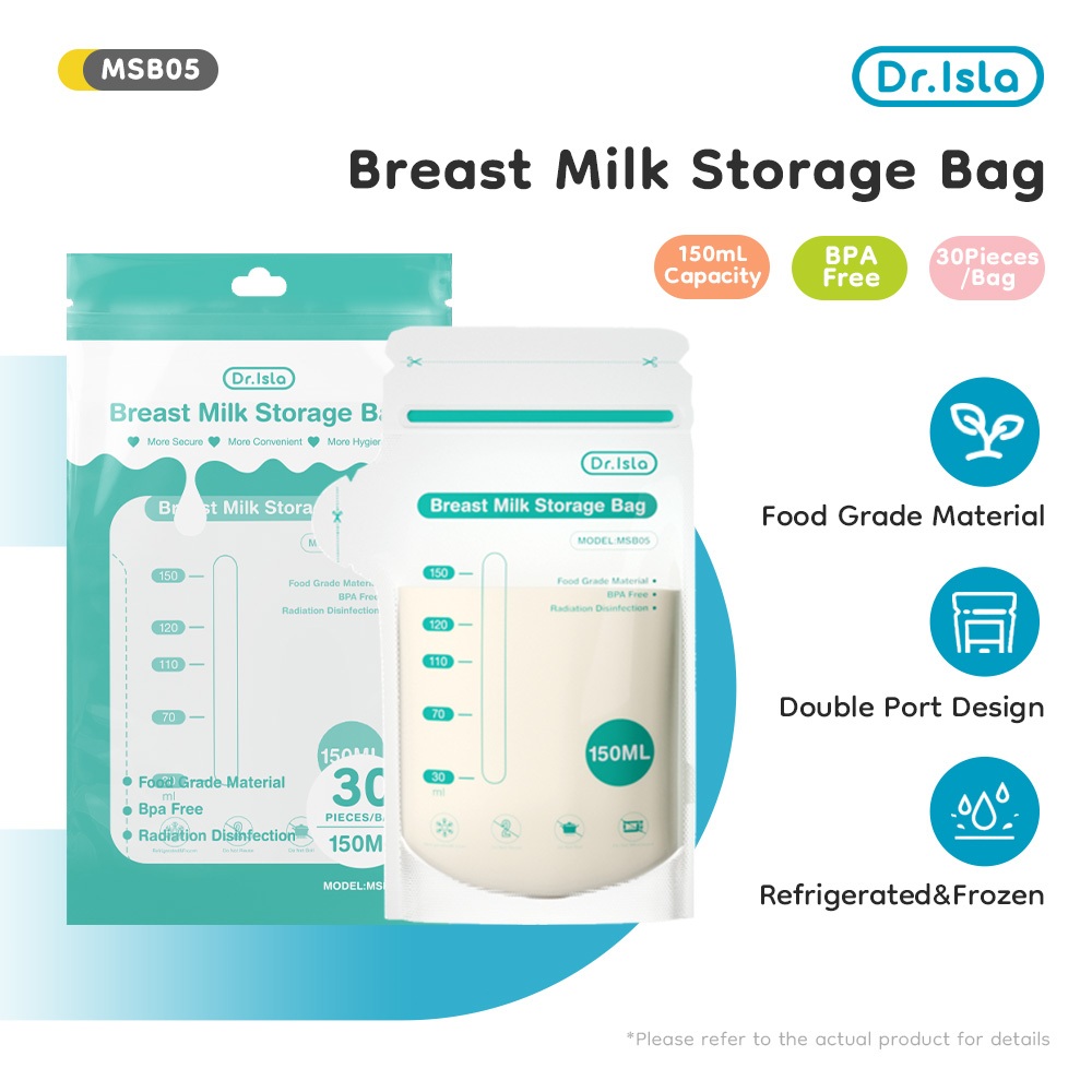 Jual Dr.isla Kantong ASI BPA Free 150ML alat pumping asi PE/PET Milk ...